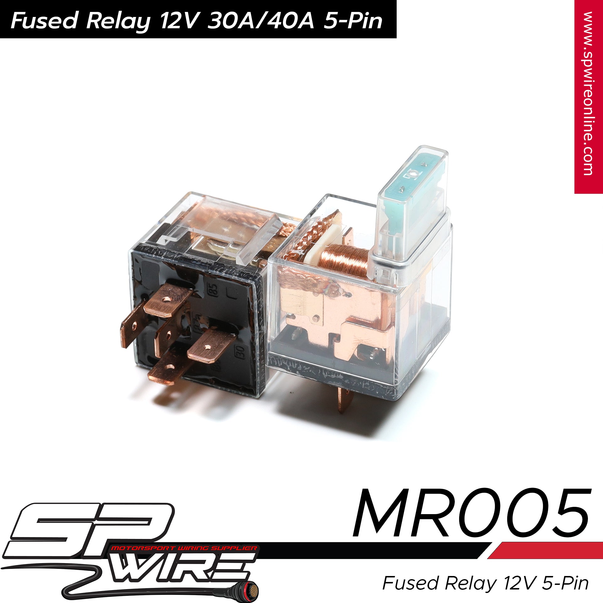 Fused Relay 12V 30A/40A 5-Pin Size M MR005 – spwire